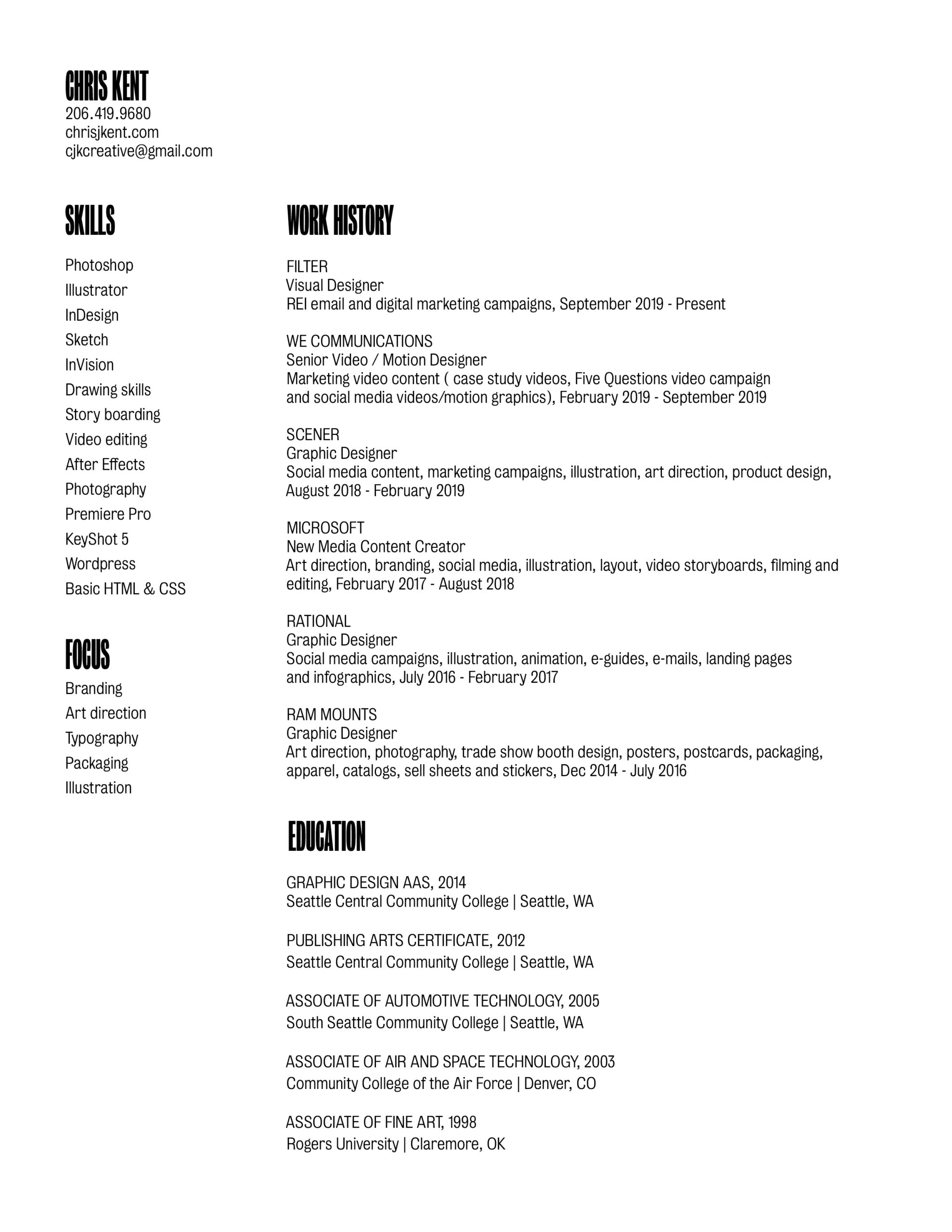 Resume – Chris Kent